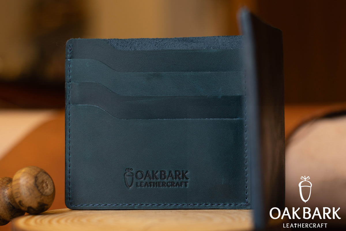Traditional Blue Bifold Wallet – OakBark Leathercraft