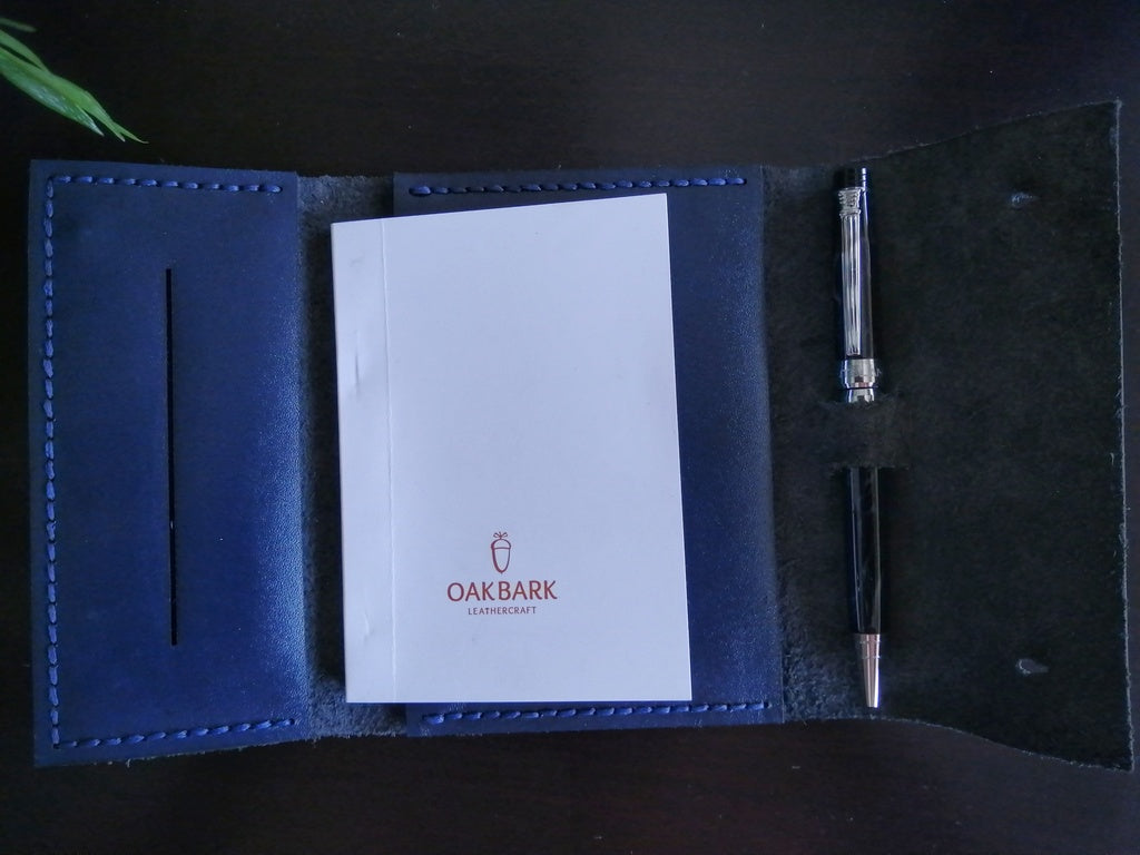 Blue Leather Notebook Cover – OakBark Leathercraft